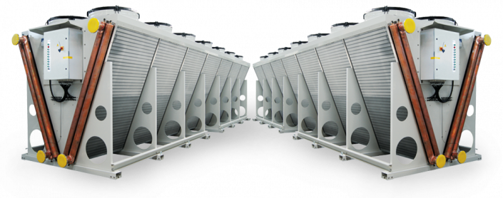 Dry Coolers - High Efficiency Commercial Industrial V-shape Units UK